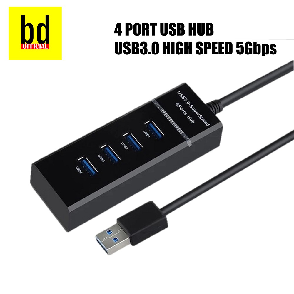 4 Port USB Hub 3.0 Adapter USB3.0 Portable Multiport LED Indicator for ...