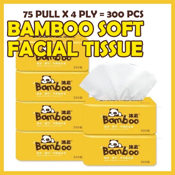 Bamboo Tissue ORIGINAL Soft Facial Tissue Paper Tisu Muka Yellow Tissue ...