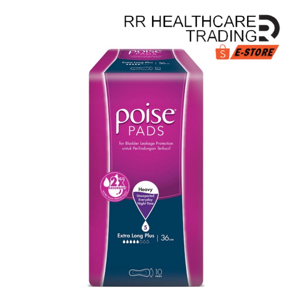 Poise Pads Extra Long Plus 36cm 10s (For Heavy Bladder Leakage ...