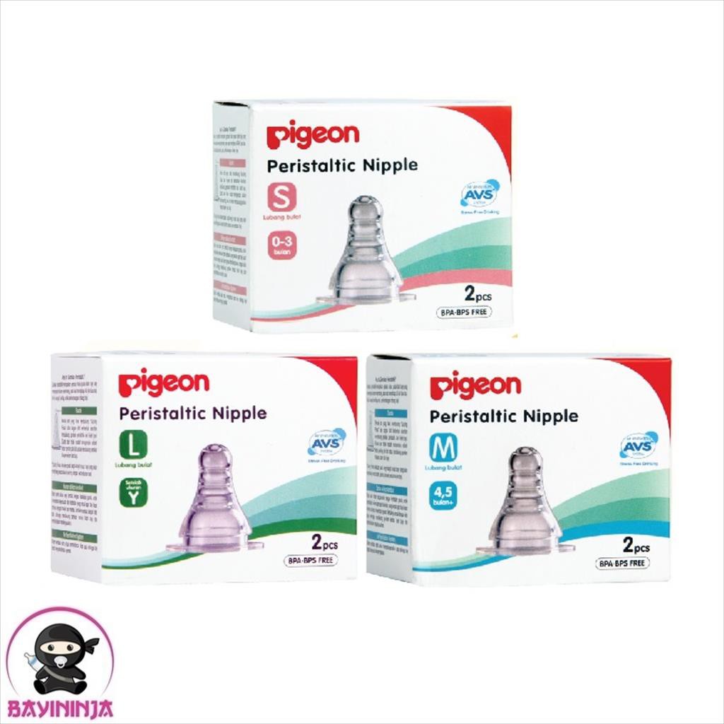 Pigeon Dot Peristaltic Slim Neck Nipple Box 2pcs | Shopee Malaysia
