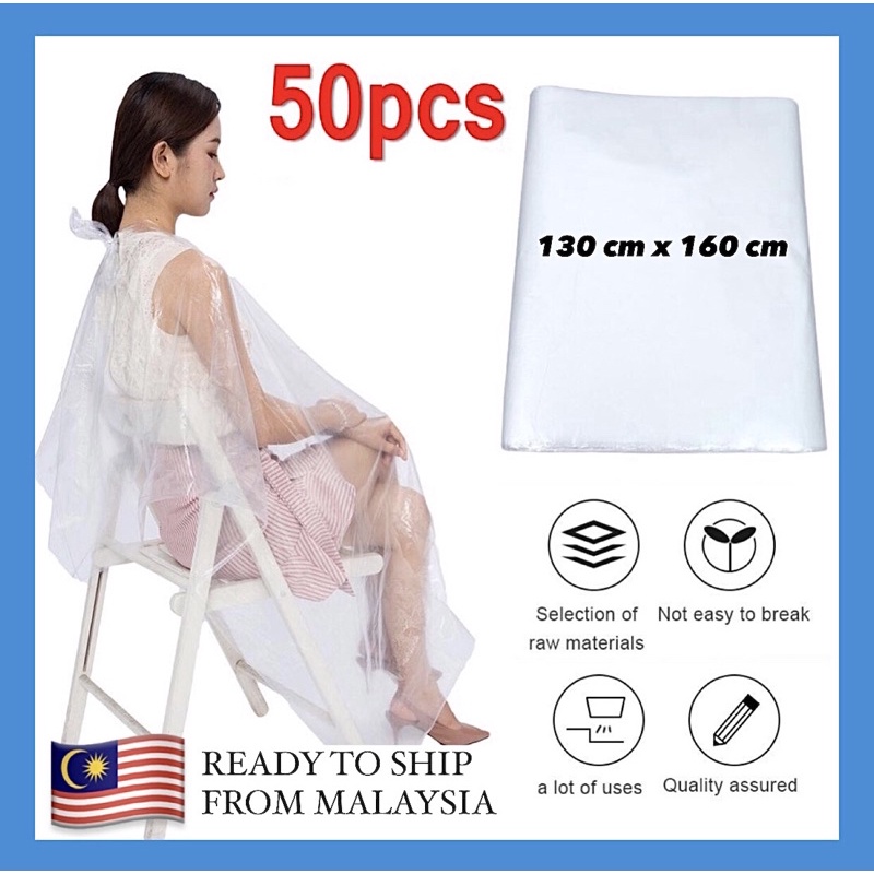 50pcs (160cmX130cm) Extra Size Haircut Cape Disposable / Plastik ...