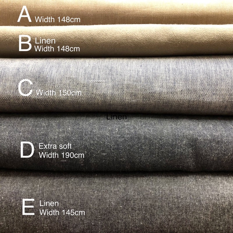 Muji muji plain comfort pure cotton fabric & cotton linen fabric / kain ...