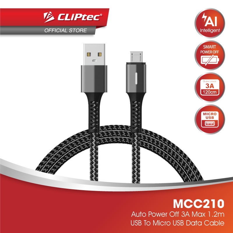 CLiPtec On-The-Go Series 3A LED Auto Power Off Micro USB Data Cable 1 ...