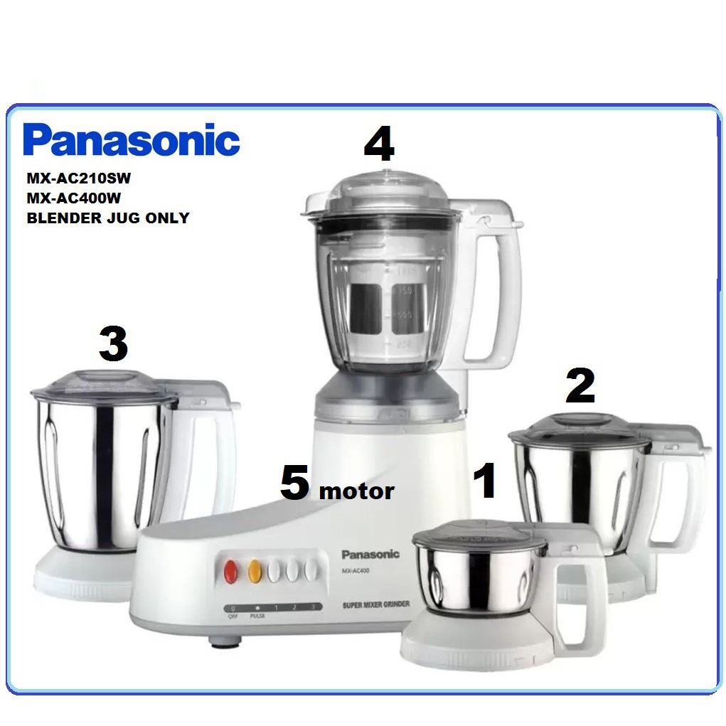Panasonic Mixer Grinder (JUG ONLY) and Motor only MX-AC400/MX-AC210SW ...