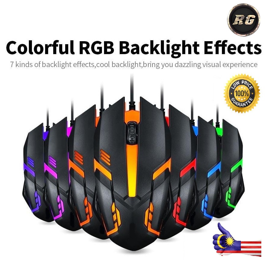 [Cheapest Murah Ready Stock] USB Optical Wired Gaming Ergonomic Mouse ...