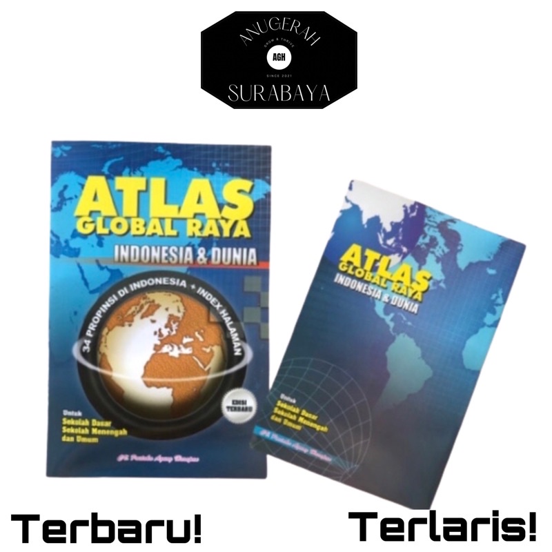 Global Raya Indonesia and the World Atlas / Complete Atlas / World Map ...