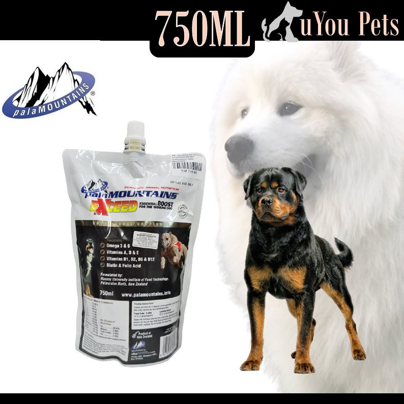 PalaMountains Exceed Vitamin & Mineral Oil Dog Supplement 750ml - (Dogs Muscle Supplement ...