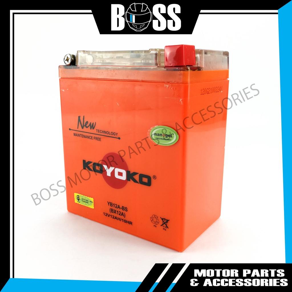 [KOYOKO] YB12A-BS NANOGEL Motorcycle Battery Bateri Motor YAMAHA VIRAGO ...