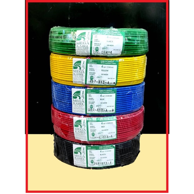 Mega Kabel 4mm Insulated PVC Cable(Sirim Approved) | Shopee Malaysia