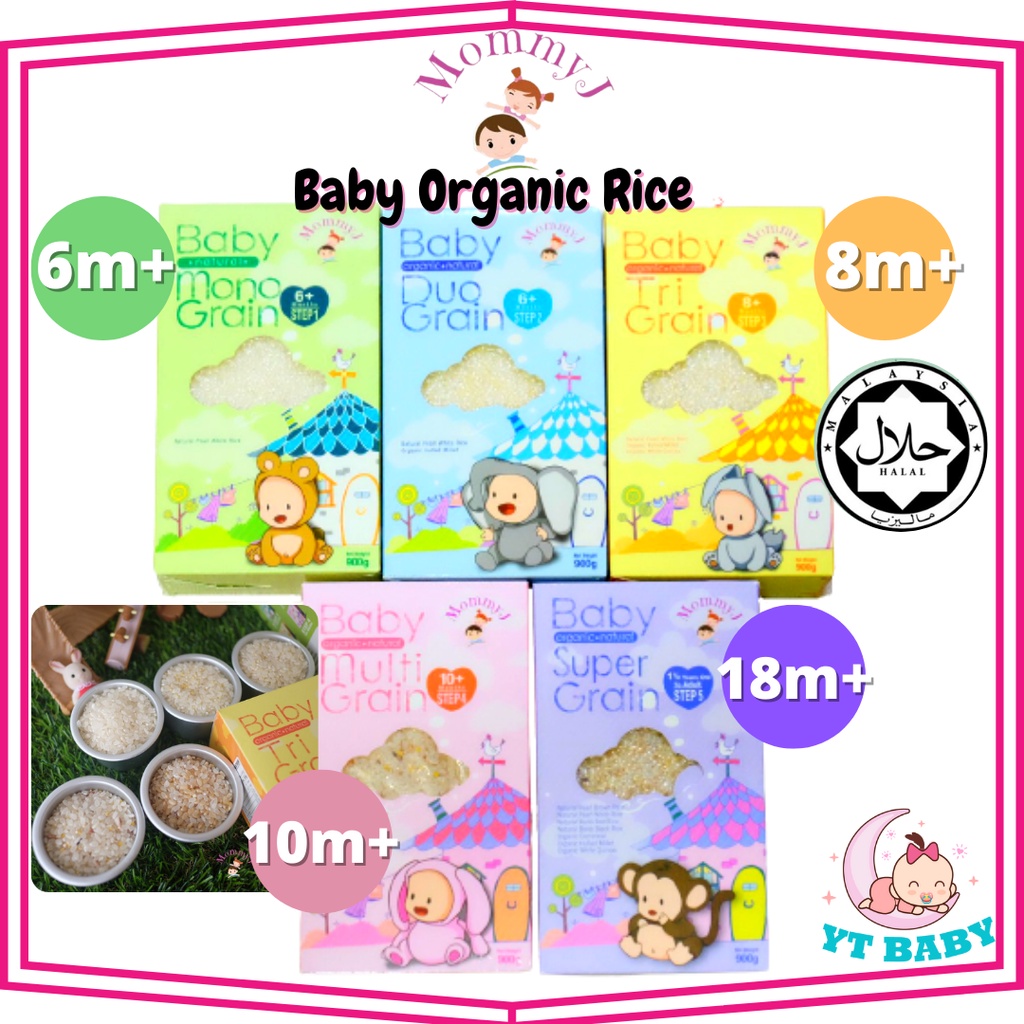 MommyJ / Mommy J Organic Baby Rice Kids Toddler Rice 900g 6m+/8m+/10m+/18m+ 宝宝有机米 | Shopee Malaysia