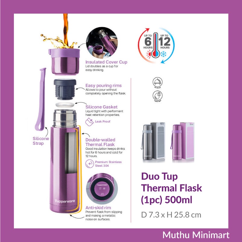 3 Designs: Tupperware Duo Tup Thermal Flask / Xploris Thermal Flask | Shopee Malaysia
