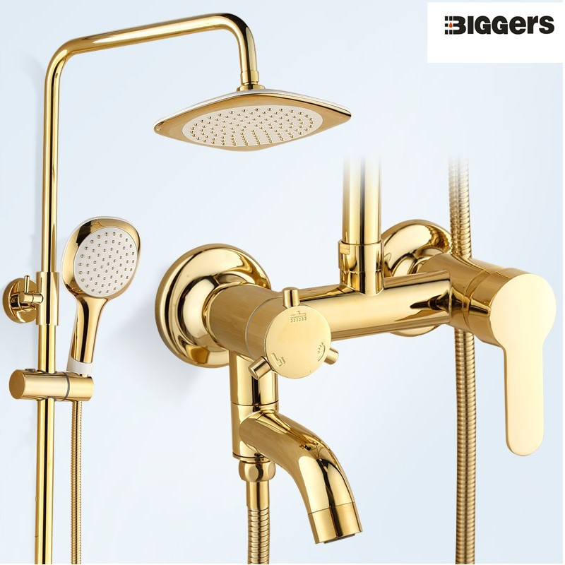 Biggers sanitary gold color bathroom shower set shower faucet with 8 ...