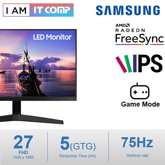 SAMSUNG 27 Inch LF27T350FHEXXM FHD(1920X1080) , IPS , 5MS , 75Hz , AMD ...