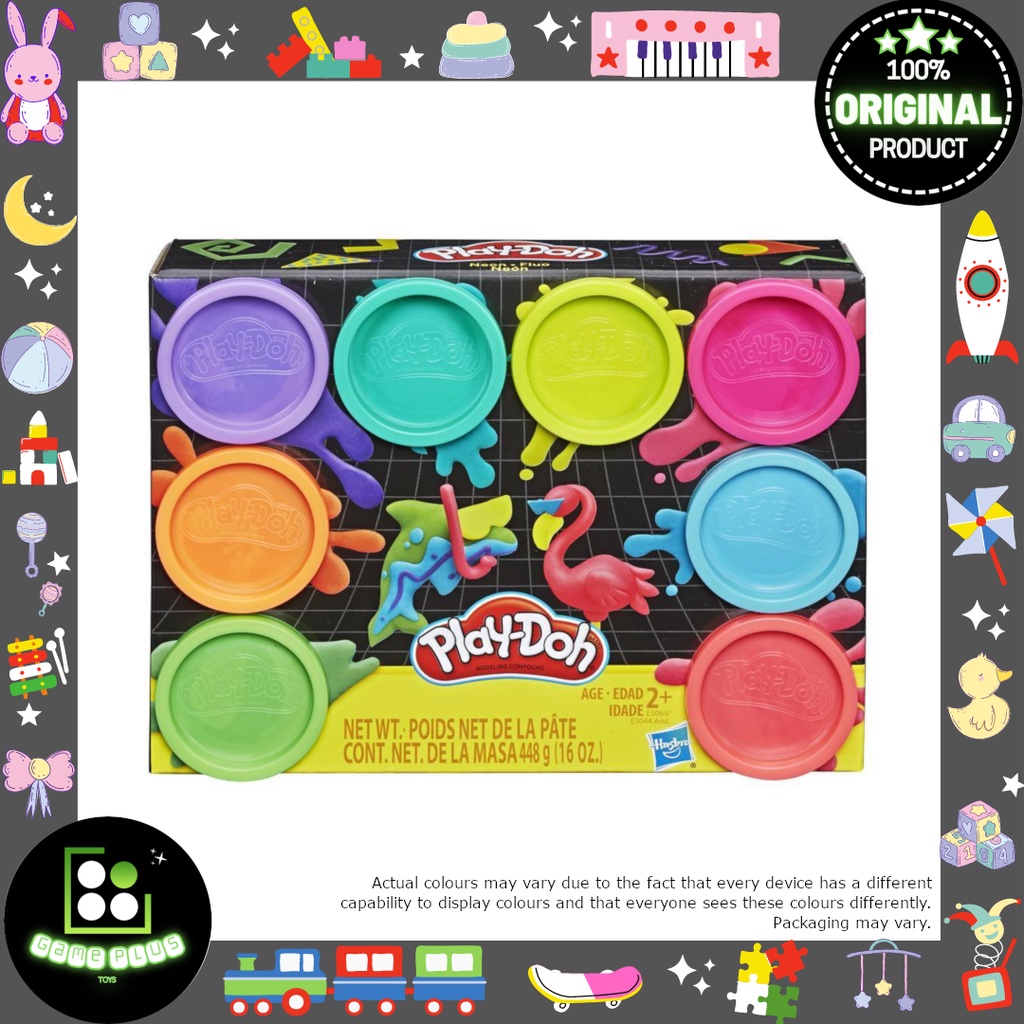 Play-Doh 8-Pack Neon/Rainbow Non-Toxic Modelling Compound | Shopee Malaysia