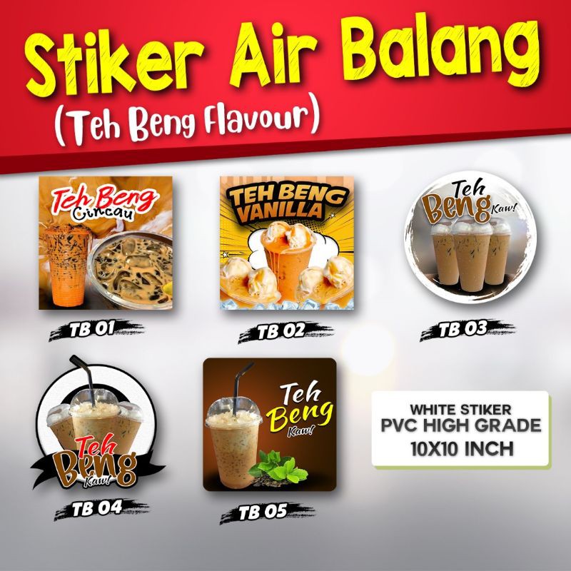 Sticker Air Balang ️Teh Beng Flavour ️ (Didatangkan dengan design yang ...