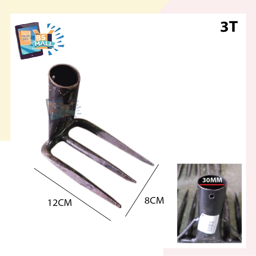 BS MALL Heavy Duty Extra Thick Black Garden Rake / Cakar Besi Tebal ...