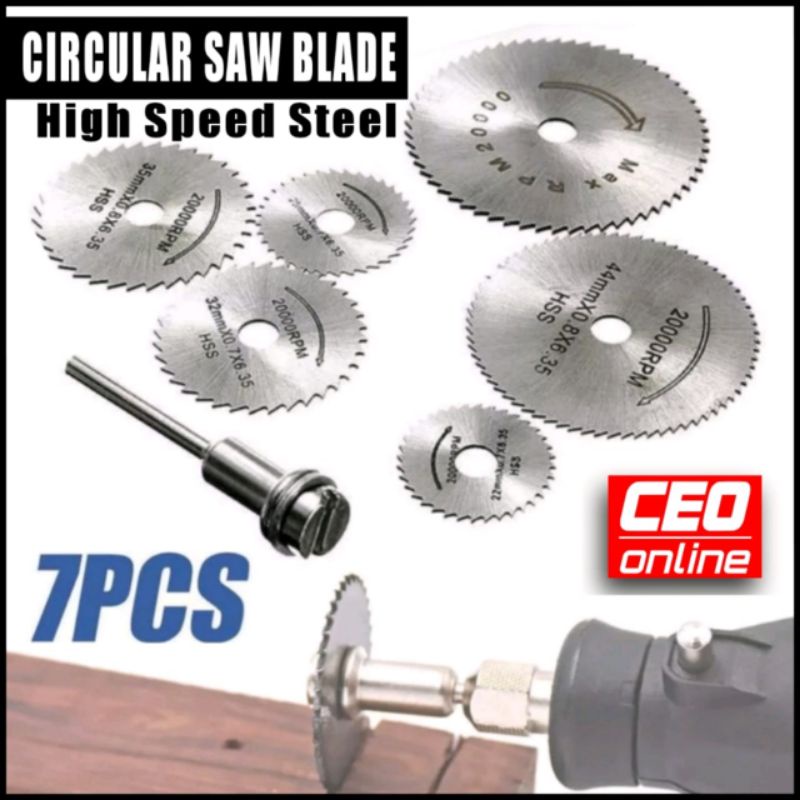 CEO 🇲🇾 7pcs HSS Circular Saw Disc Wheel Blades Shank High Speed Steel ...