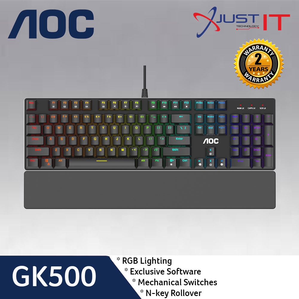 Aoc GK500 RGB Mechanical Gaming Keyboard | Shopee Malaysia