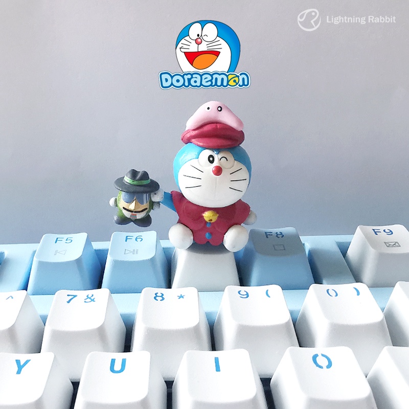 A Keycap Mechanical Keyboard Doraemon Ding-dong cat Blue Fatty DIY ...