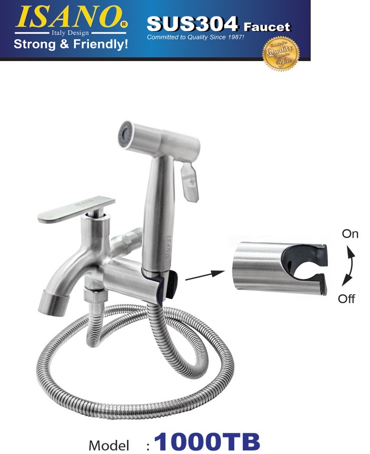 ISANO Stainless Steel SUS304 2Way Tap With Bidet Spray Set Model:1000TB ...