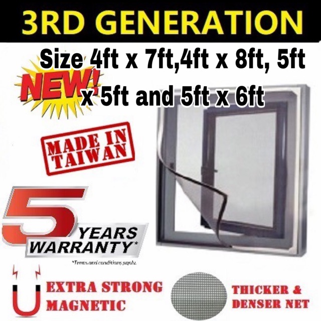 (Metal Package) SKL Easy DIY Magnetic Mosquito Screen Mosquito Net ...