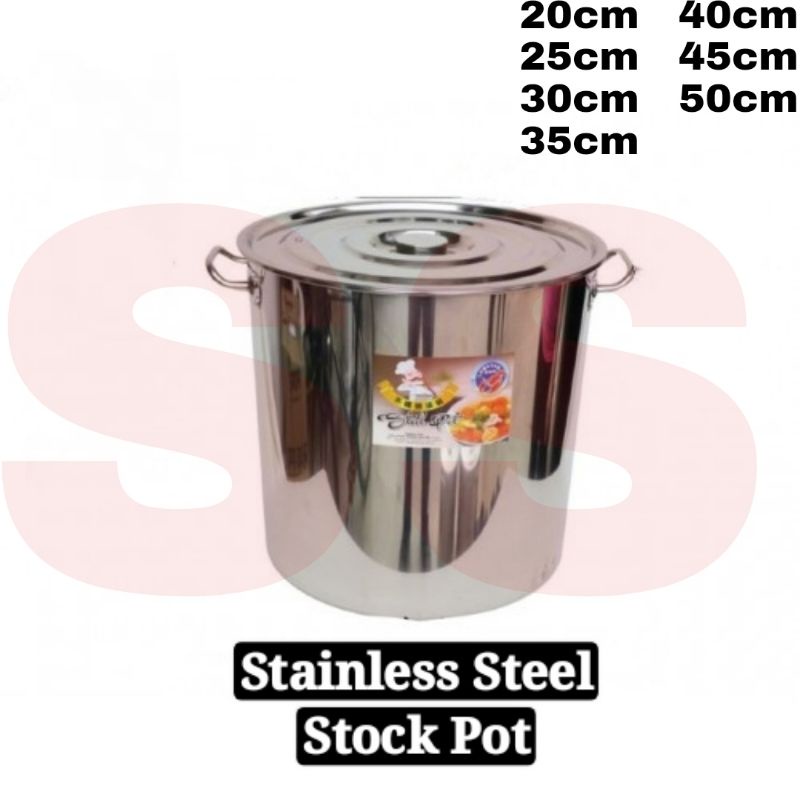 Stainless Steel Thick Stock Pot / Steel Pot (20cm - 50cm) | Shopee Malaysia