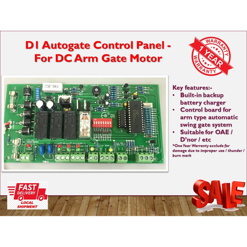 D1 Autogate Control Panel / Board - For DC Arm Gate Motor | Shopee Malaysia