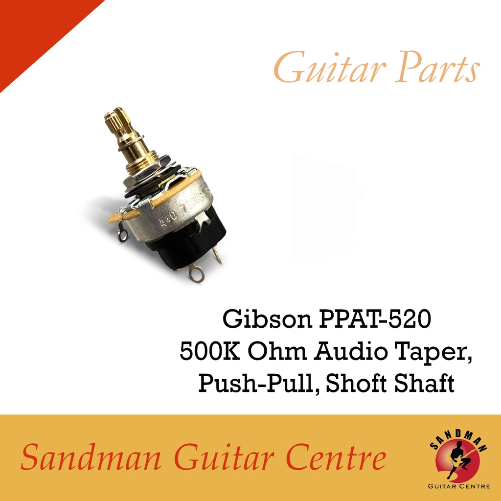 Gibson PPAT-520 500K Ohm Audio Taper, Push-Pull, Short Shaft (1 Unit ...