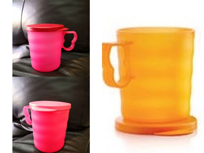 6 Colour: 1pc Only Tupperware Blossom Yellow Orange Mug with seal cover ...