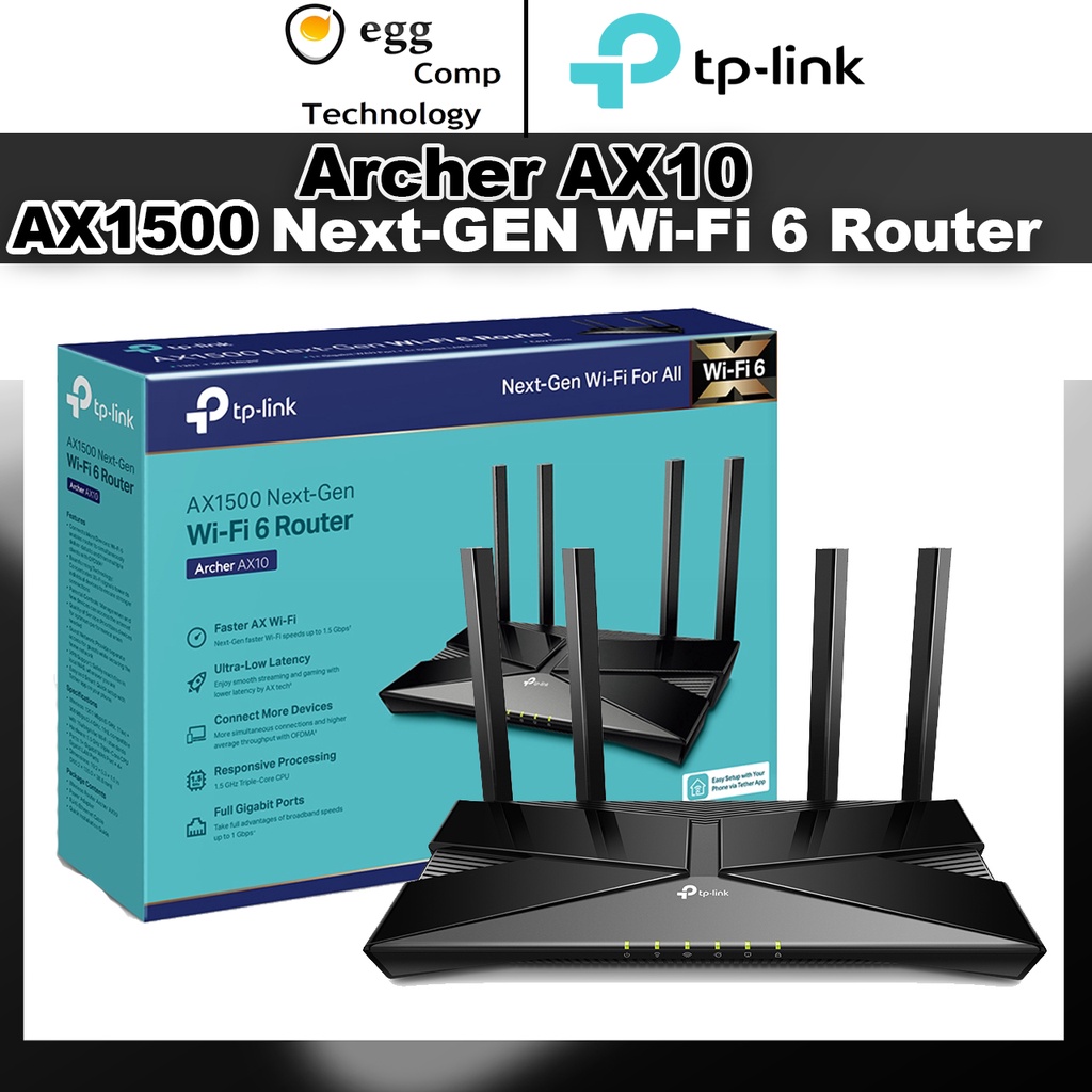 TP-Link Archer AX10 - AX1500 Triple-Core CPU Powered WiFi 6 Wireless AX ...