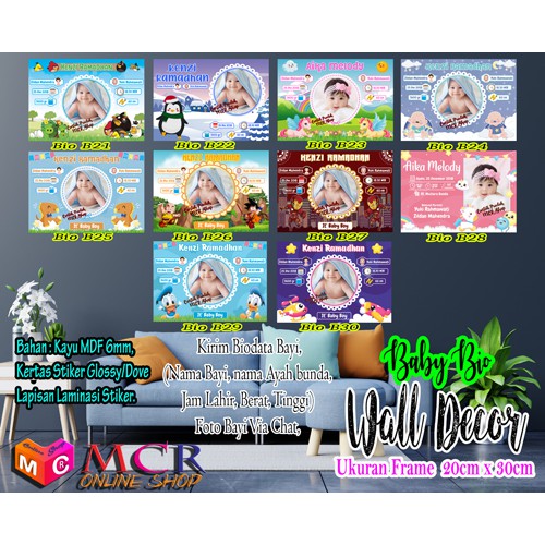 Custom Frame Biodata Baby Baby Bio Decor Custom Display 20x30cm Typec ...