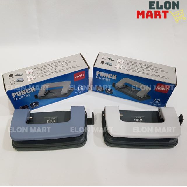 DELI 2 Hole Metal Puncher No.0101 with Lock System & Adjustable Ruler ...
