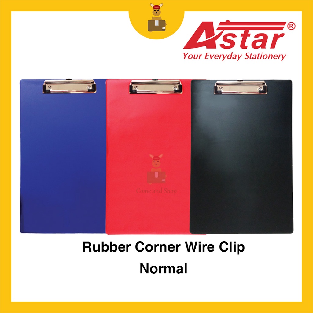 ASTAR FC Clip Board Jumbo Clip / Rubber Corner Wire Clip Papan Klip ...