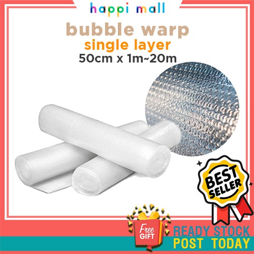 😄 Bubble Wrap/ Wrapping/ Air Bubble Wrapping/ Bubble Plastik Balut/ Single Layer 50cm x 1m ...