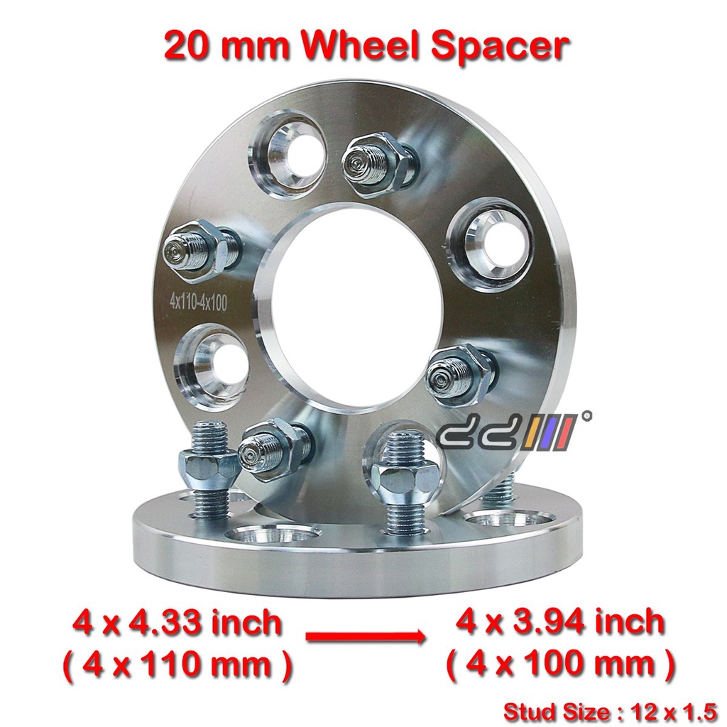 [READY STOCK] 2Pcs Wheel Spacer 20mm 4x110 to 4x100 Perodua Kancil L2 ...