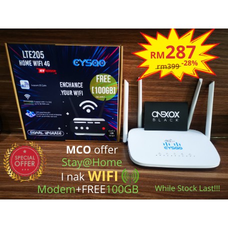 MCO Promo Home Wireless Broadband 4G Wifi Router LTE High Speed ...