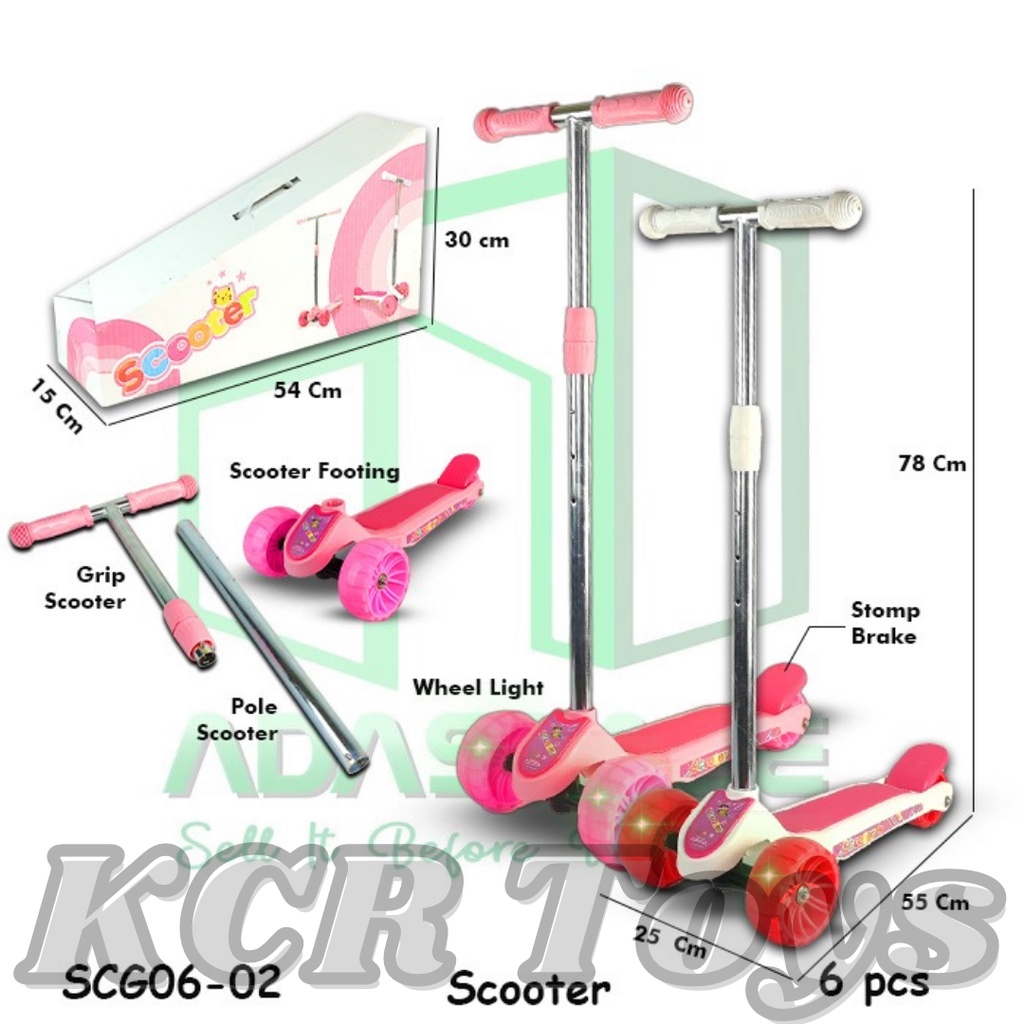 Children's Scooter 3-wheel Otoped Folding Step Light Toys Girls Boys ...