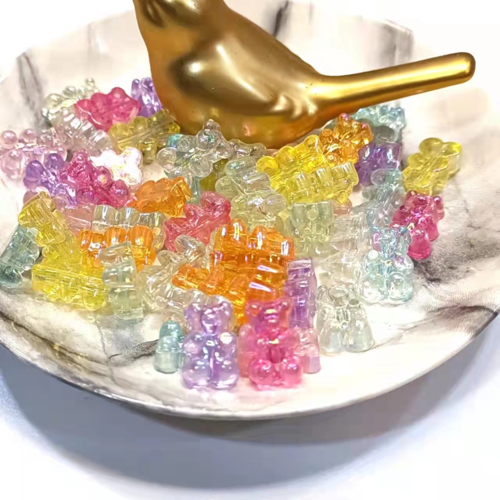 Phantom color plated acrylic gummy bear beads DIY jewelry accessories ...