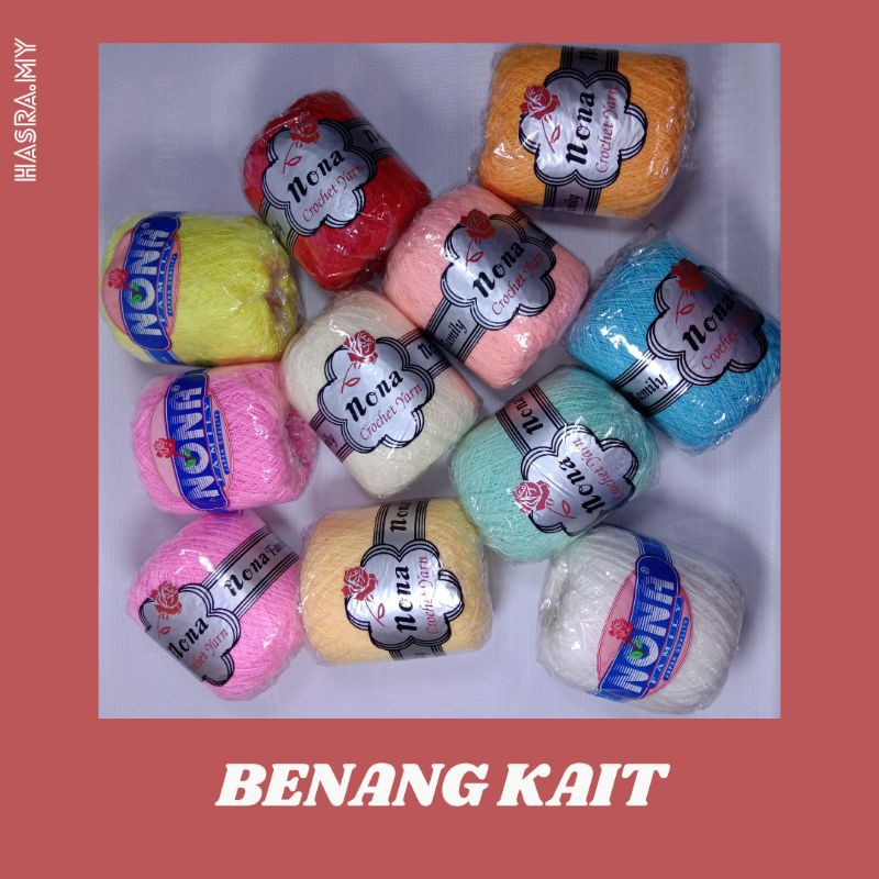 Benang kait halus / Benang crochet yarn Nona family | Shopee Malaysia