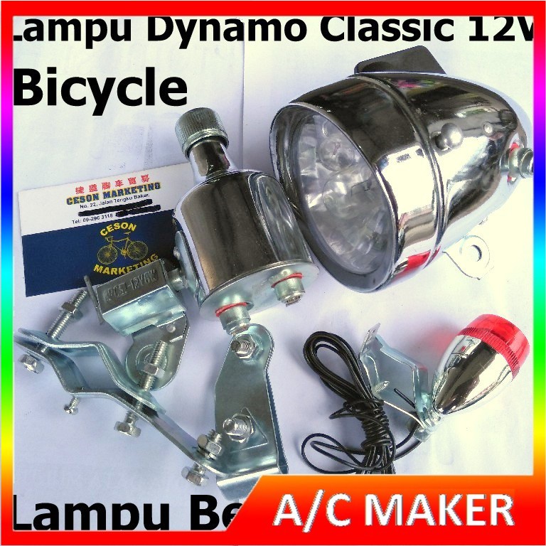 Lampu Basikal Antik Besar Dynamo 12v Barang Retro Dinamo Lighting ...