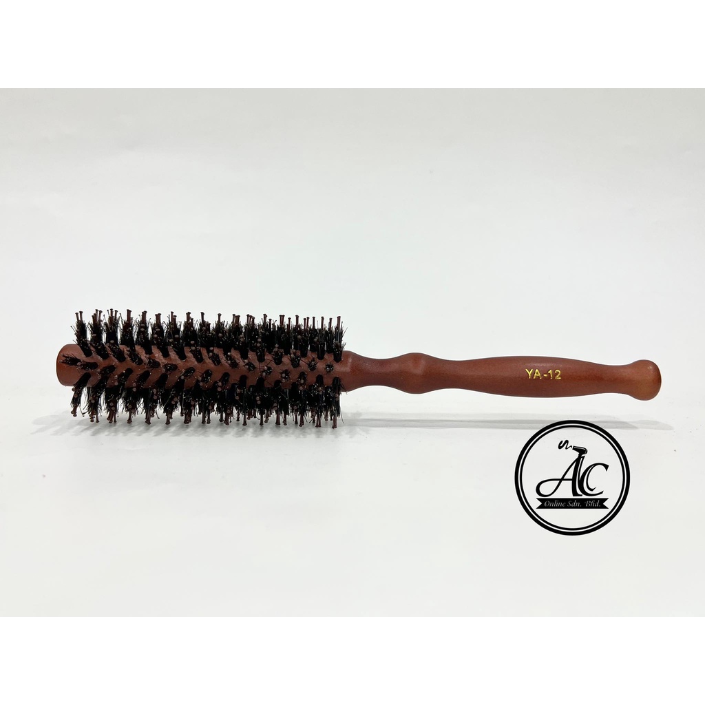 Wooden Rolling Comb Hair Brush Hair Comb Anti-Static Round Comb Blower ...