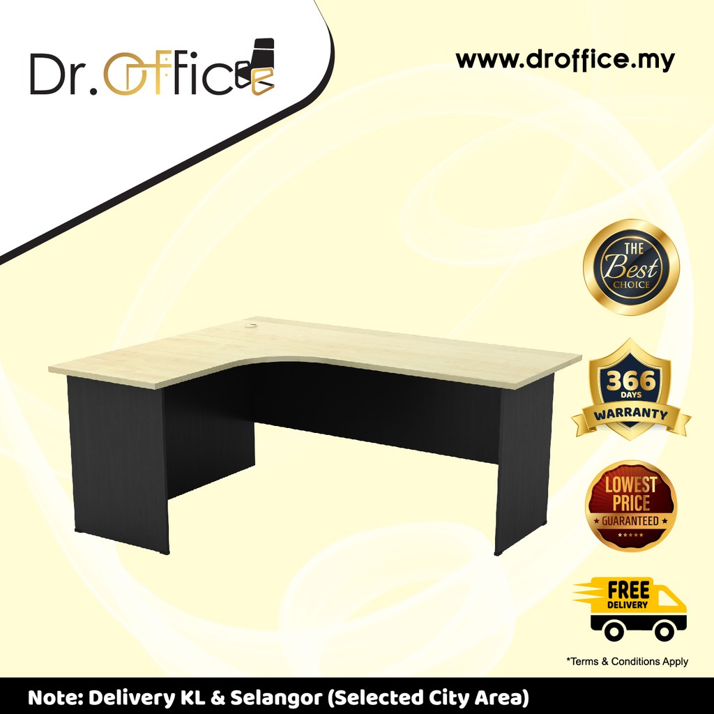 M-GL1815 L-SHAPE TABLE | MEJA L SHAPE | MEJA PEJABAT | OFFICE TABLE ...