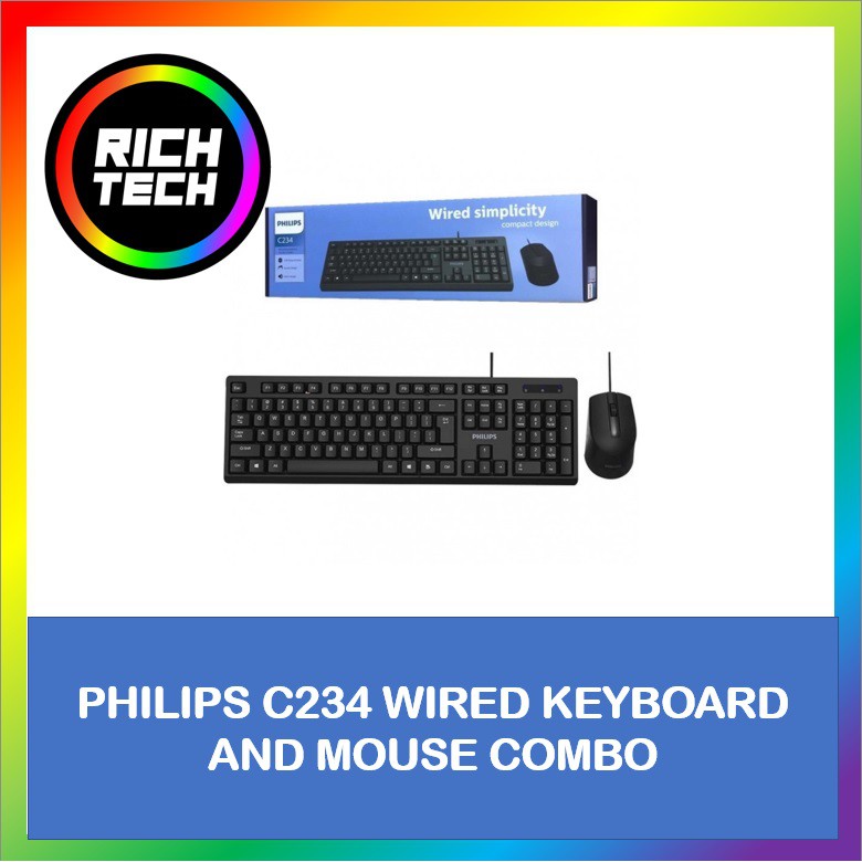 PHILIPS C234 WIRED KEYBOARD AND MOUSE COMBO | Shopee Malaysia