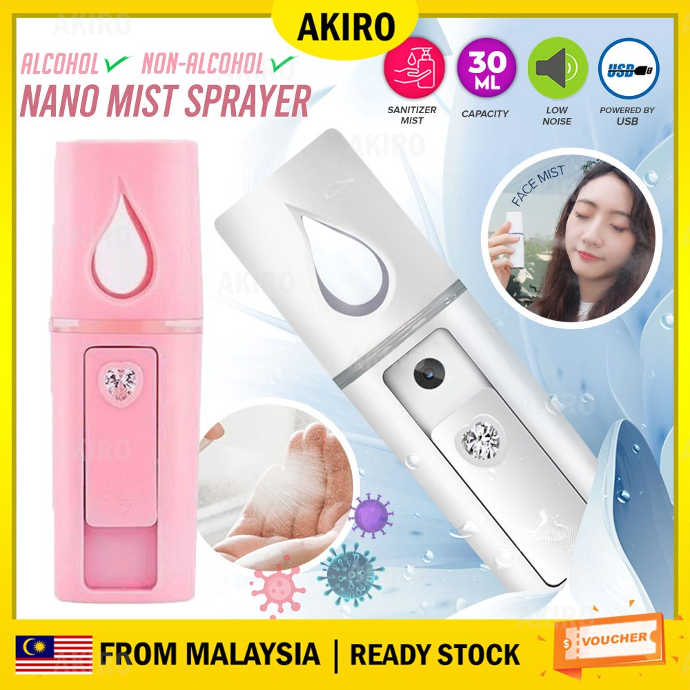 AKIRO 20mL Portable Mini Nano Mist Hydrating Face Sprayer Non-Alcohol ...