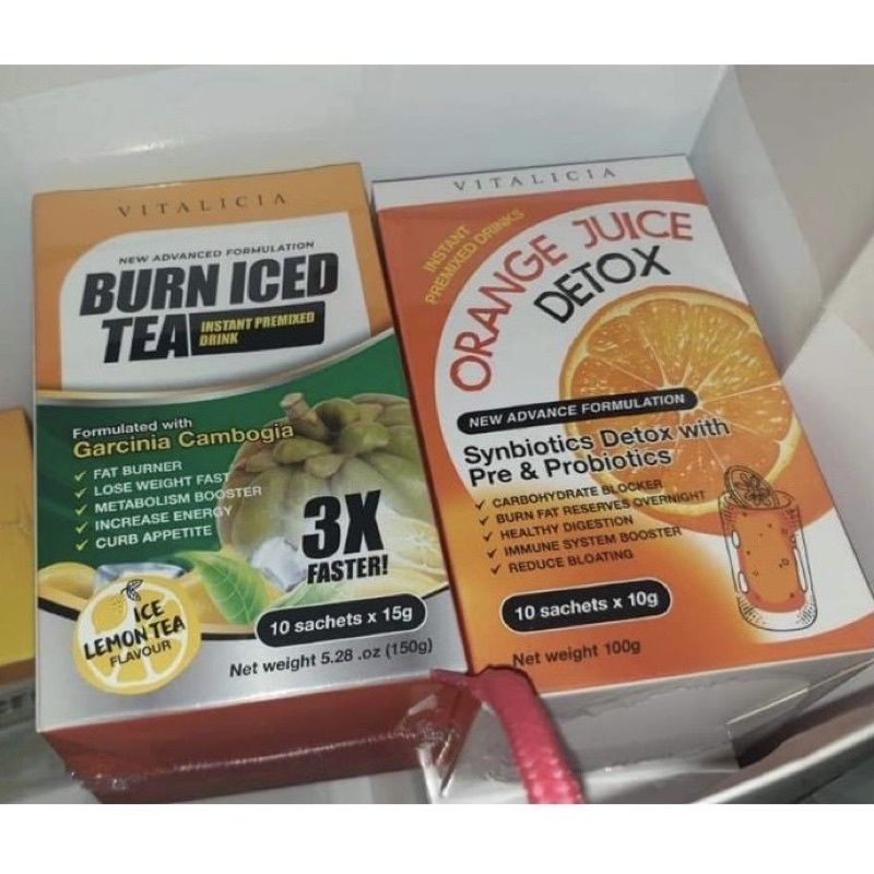 🔥ORIGINAL 💯 BURN ICED TEA + ORANGE JUICE DETOX [Teh kurus Viral Avenys ...