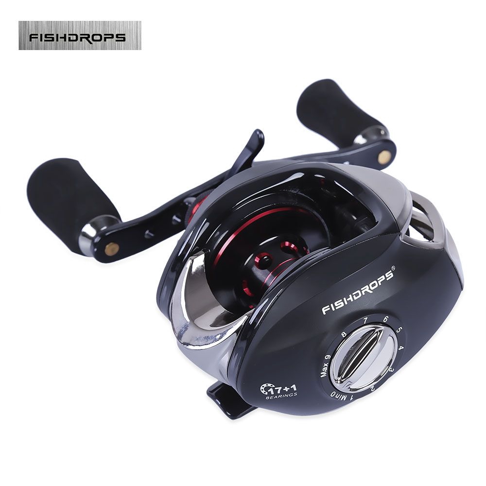 FISHDROPS 17 + 1BB LEFT RIGHT FISHING BAITCASTING REEL (BLACK) | Shopee ...