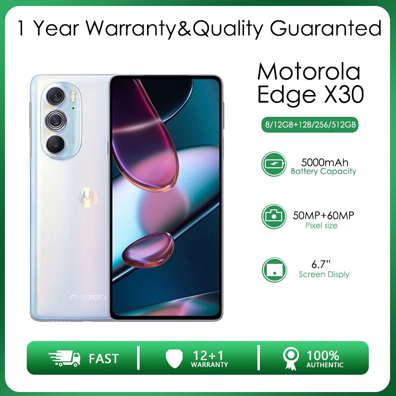 Original Motorola MOTO Edge X30 5G Smartphone Octa Core Snapdragon 8 ...