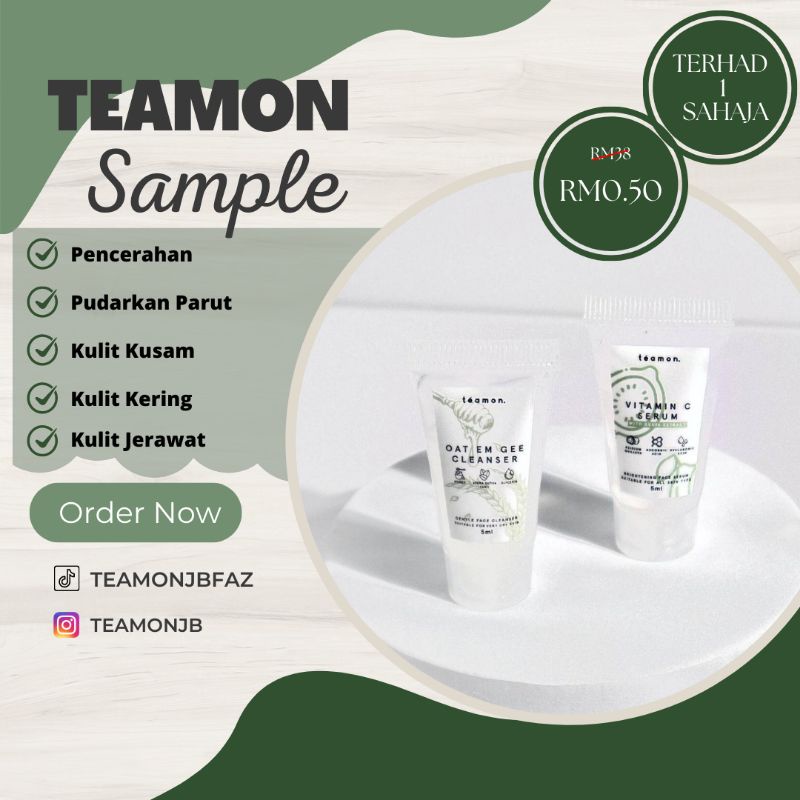 TEAMON SKIN SAMPLE - [Teamon Guava Vitamin C Serum, Teamon Oat Em Gee ] | Shopee Malaysia