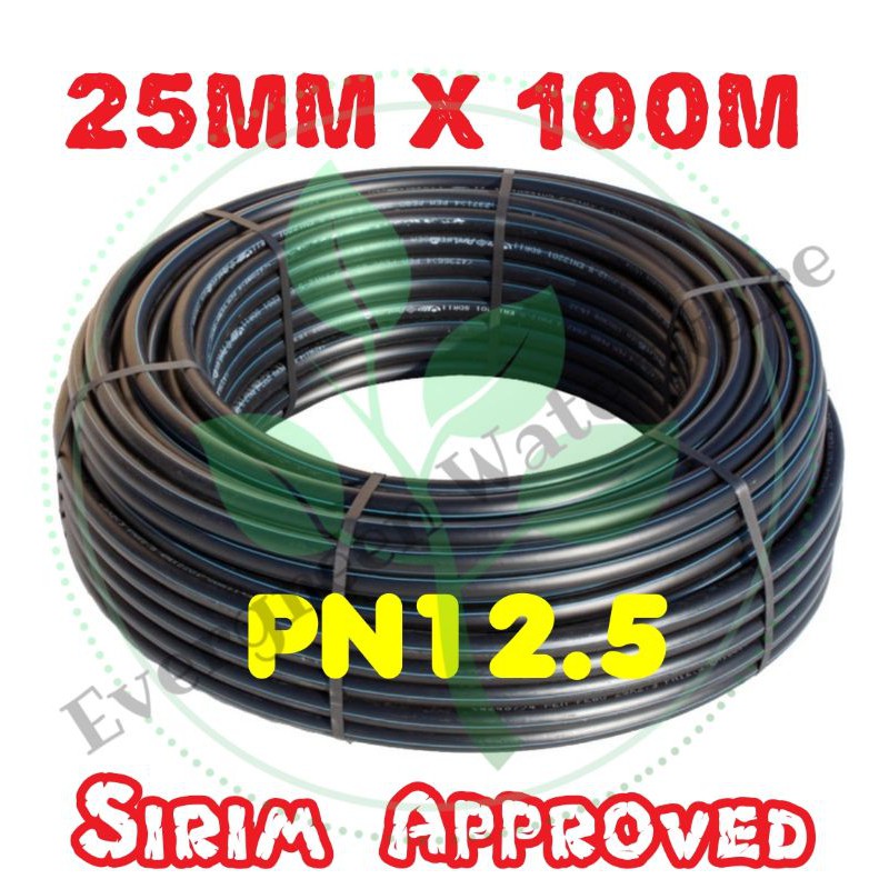 25MM X 100M PN12.5 Sirim HDPE Pipe / Poly Pipe Sirim | Shopee Malaysia