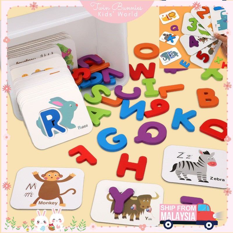 ABC Learning Toys High Quality Letters & Numbers Matching Card Jigsaw ...